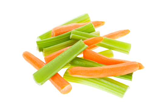 chopped carrots and celery